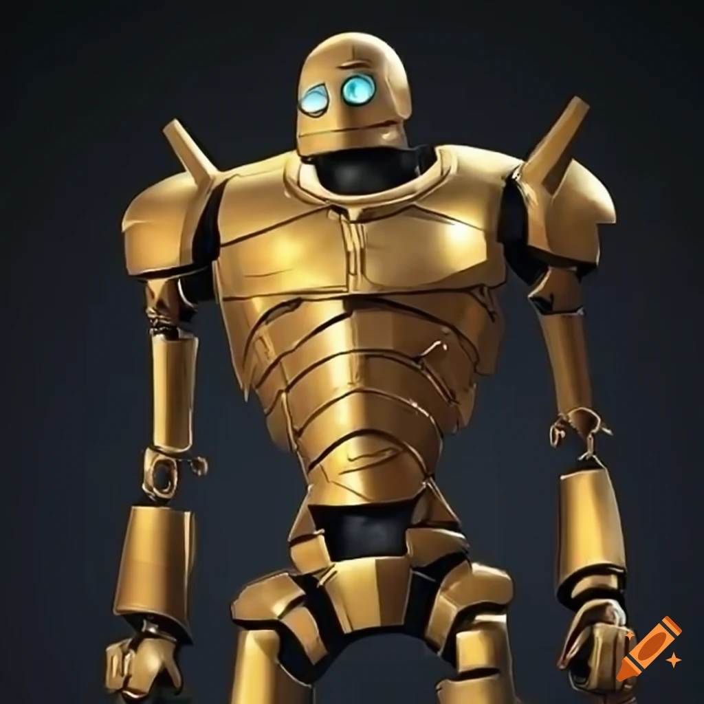 Golden iron giant on Craiyon