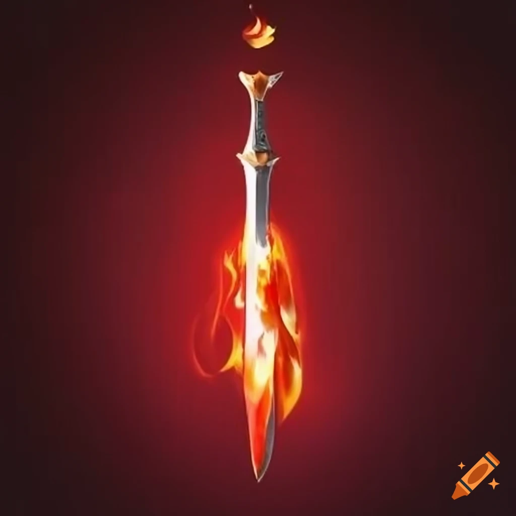 Sword with a red fire gem on Craiyon