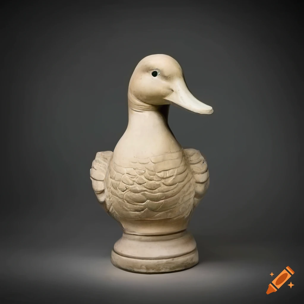 Roman style duck bust statue with splintering effect on Craiyon