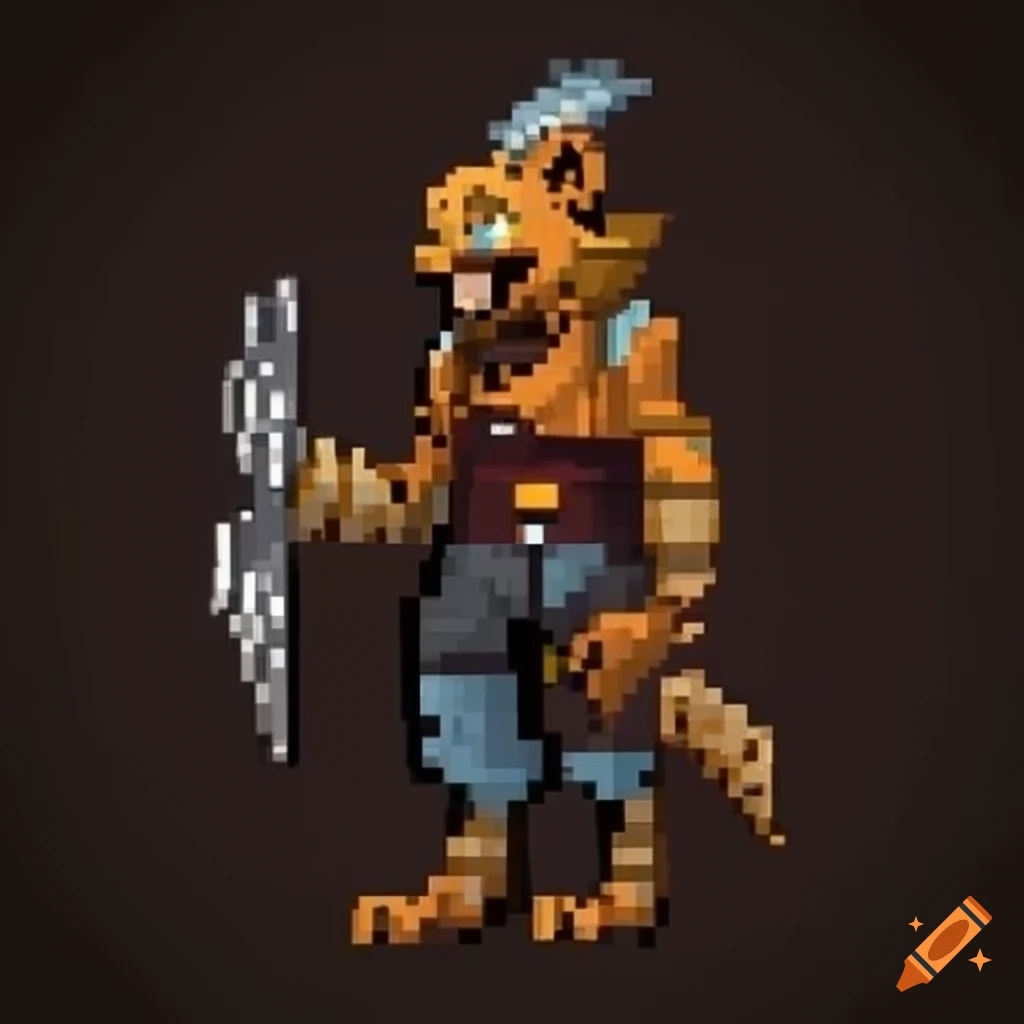 Tabaxi thief with a mohawk in 8 bit art style on Craiyon