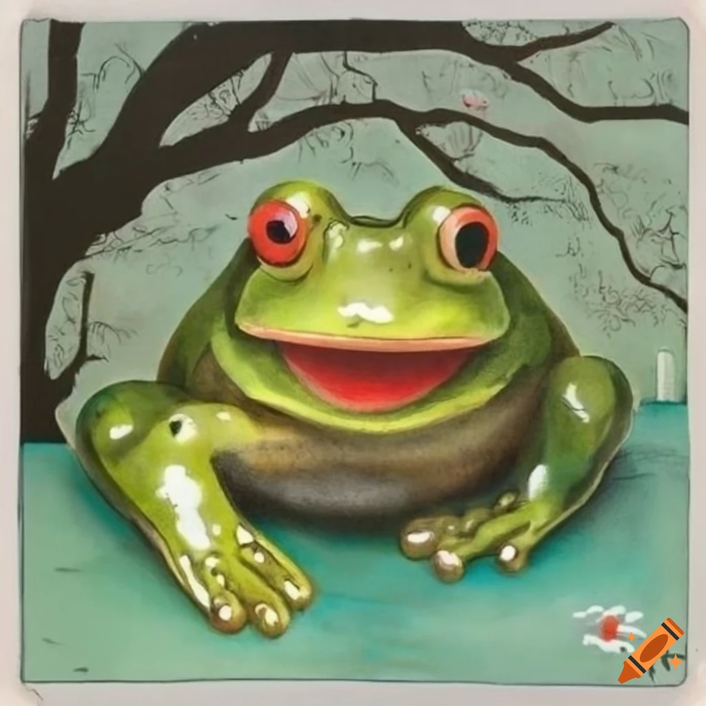 Smiling frog by japanese artist matsumoto hoji on Craiyon