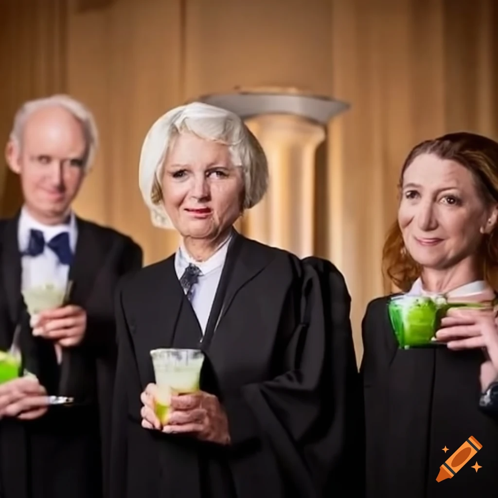 Three federal judges enjoying margaritas on Craiyon