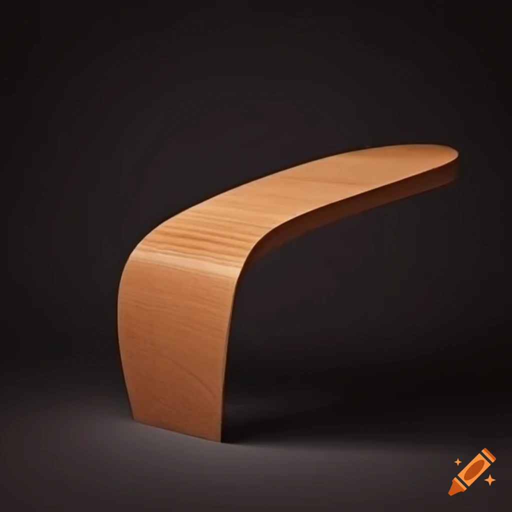 Drawing of a bent wood night stand on Craiyon