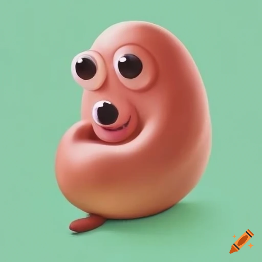 Cute bean creature on Craiyon