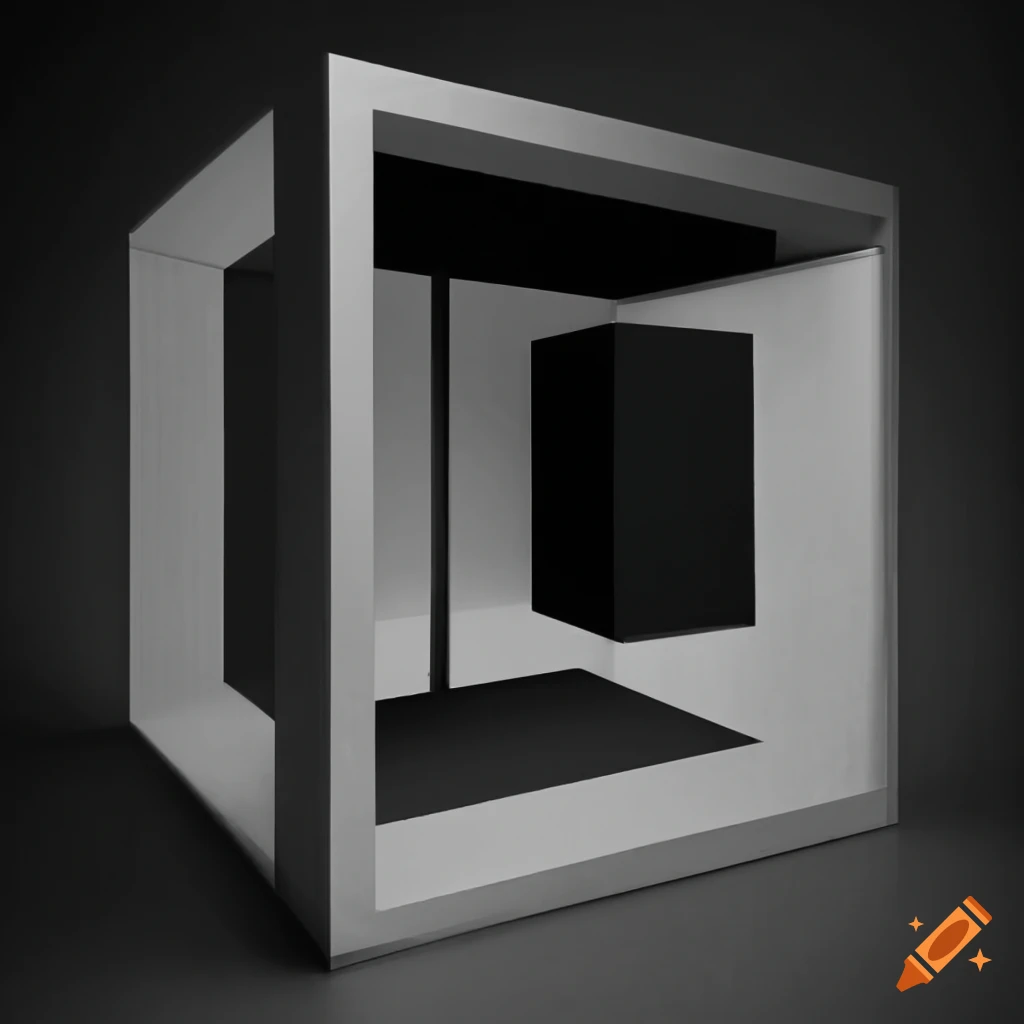 Optical illusion of a 3d glass box with indistinguishable walls on Craiyon