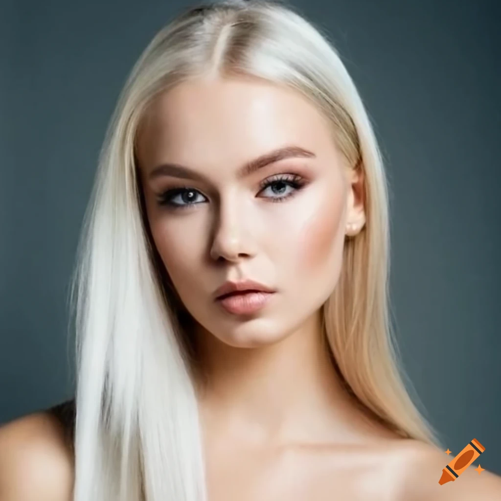 Norwegian woman with platinum blonde hair and pale skin on Craiyon