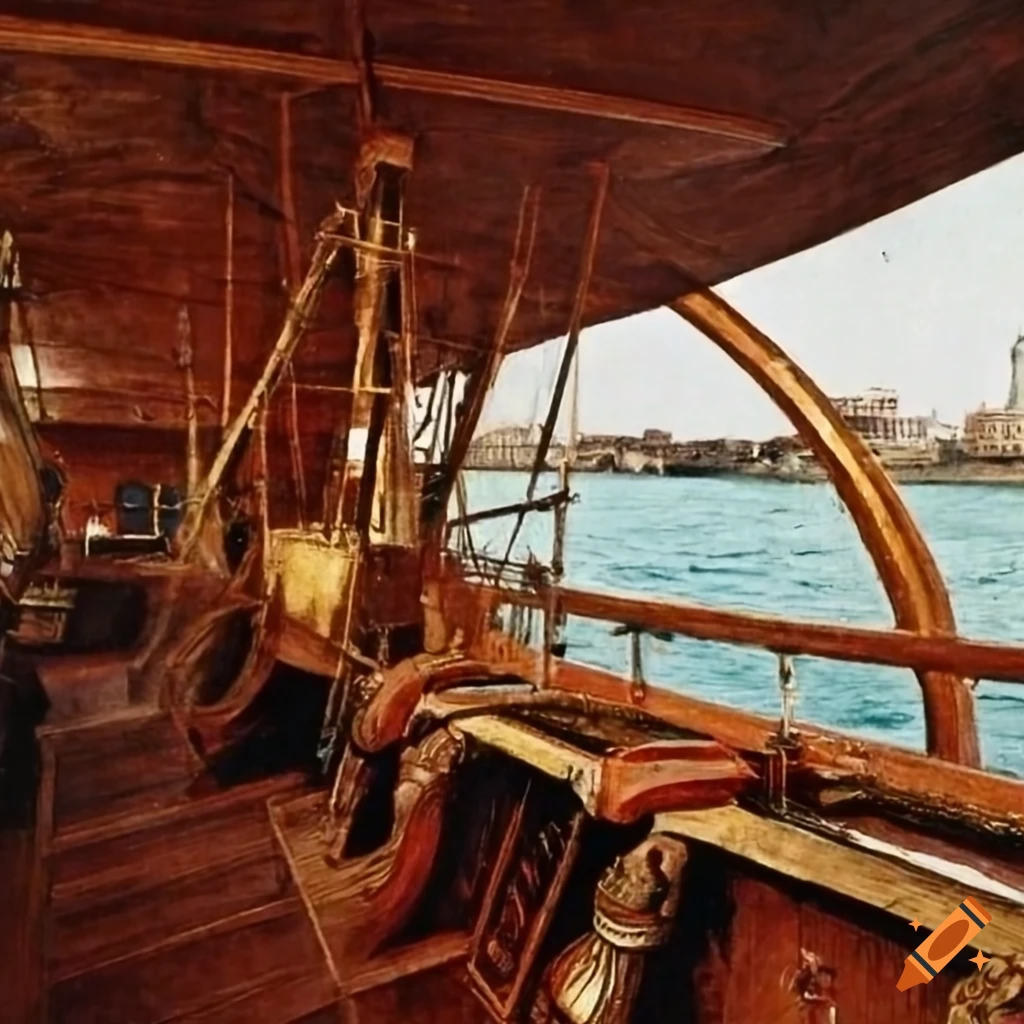 View of Constantinople from the deck of a 16th century ship on Craiyon