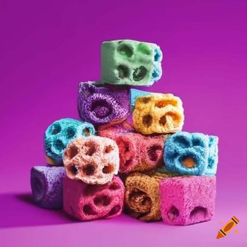 Cereal box in purple color on Craiyon