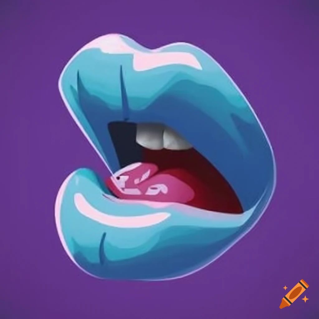 Outline of lips with the word "stiff" written on the upper lip on Craiyon