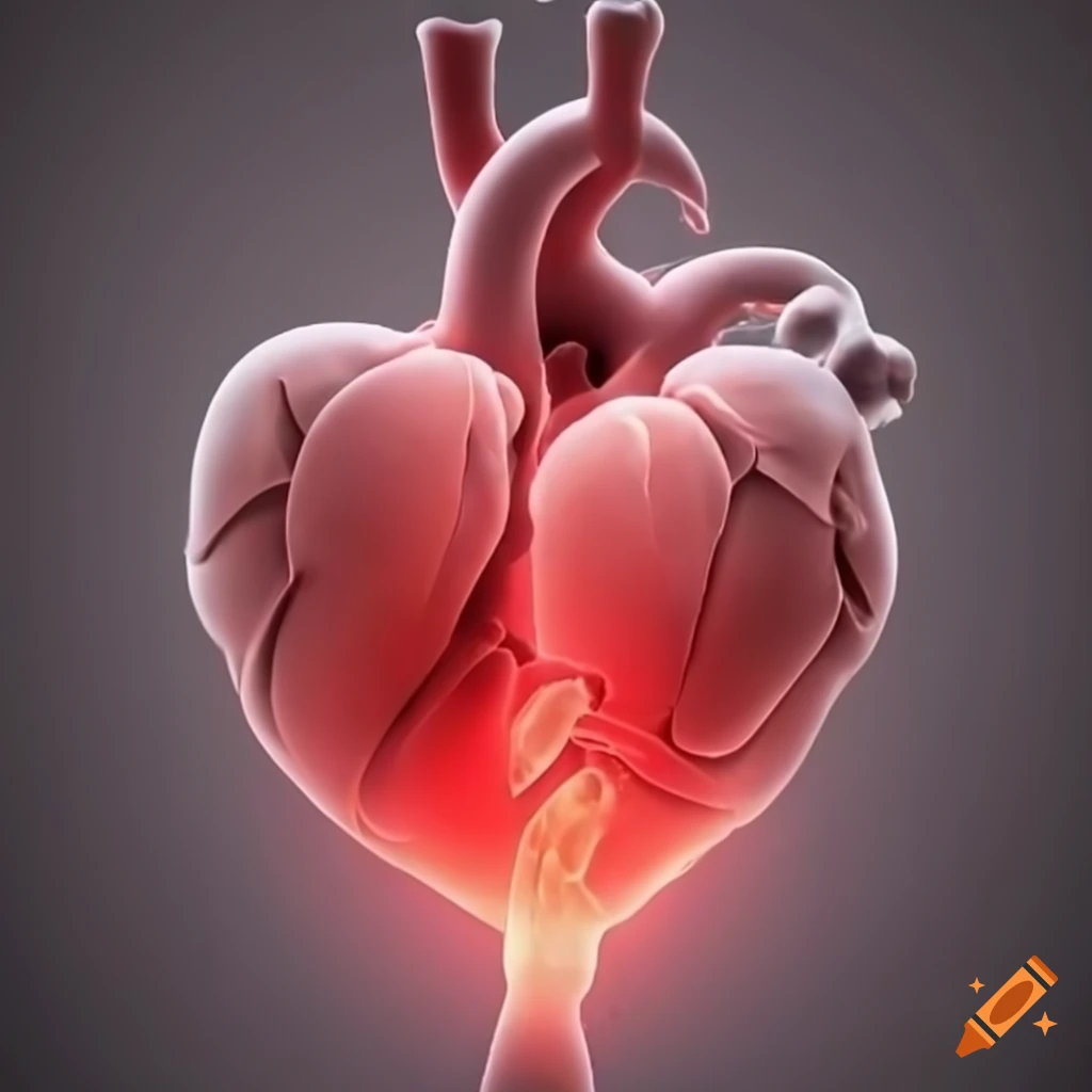 Illustration of a heart shaped pain on Craiyon