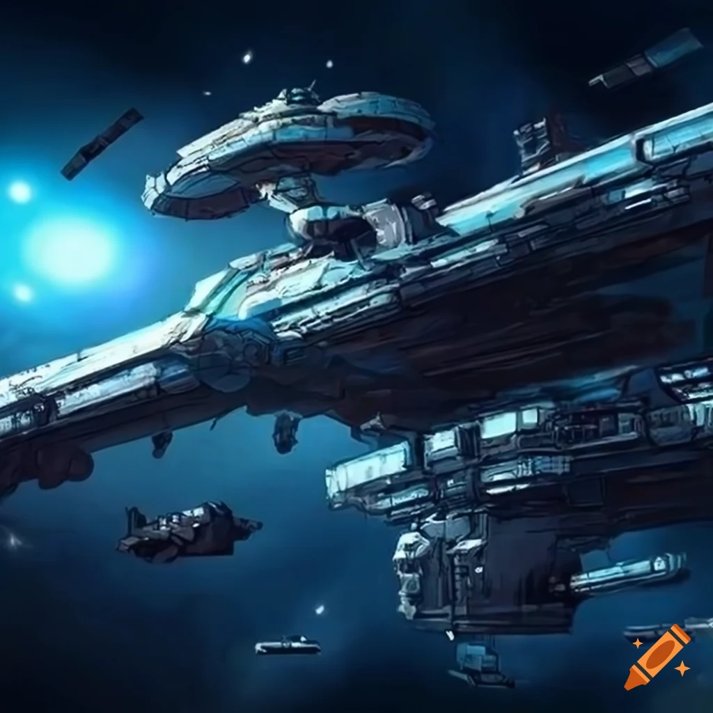 Sci-fi space station concept art on Craiyon