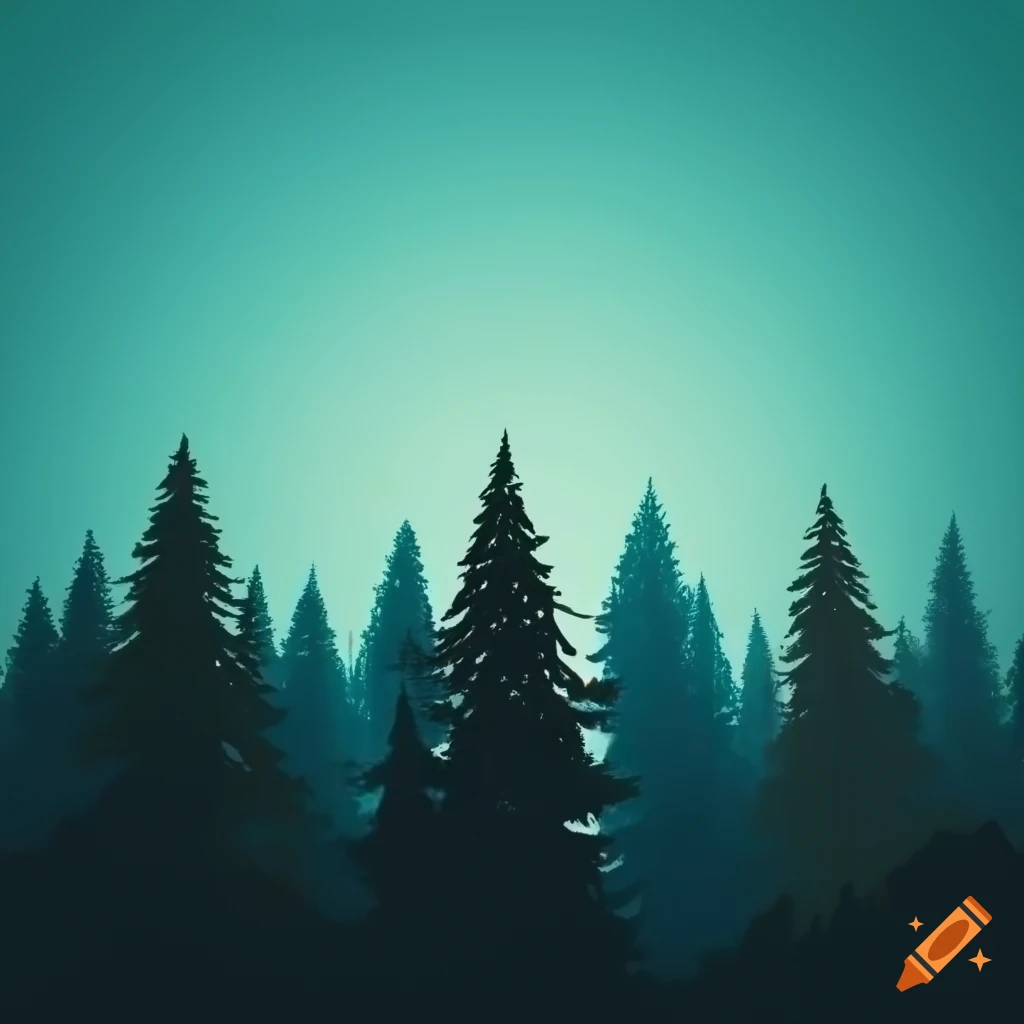 Pine tree horizon background on Craiyon