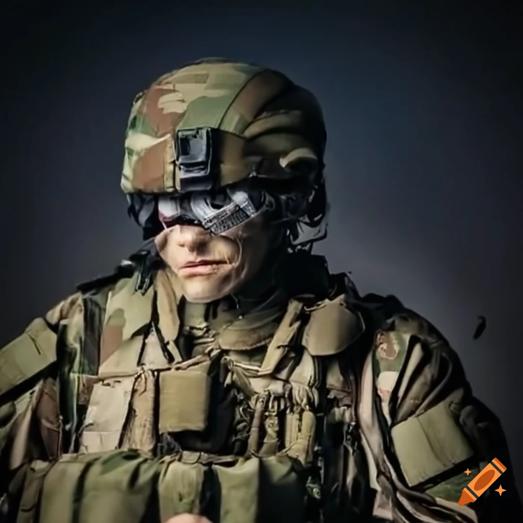 Parachutist soldier during a jump on Craiyon