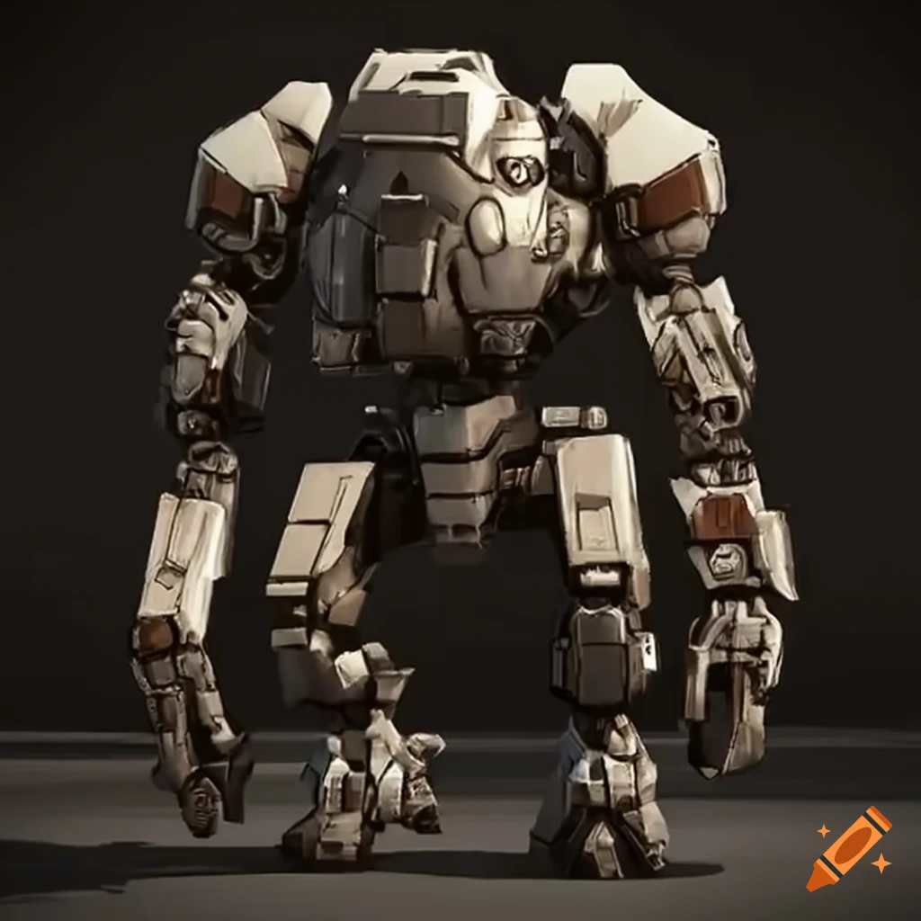 Human-like mechs battling and wielding weapons on Craiyon