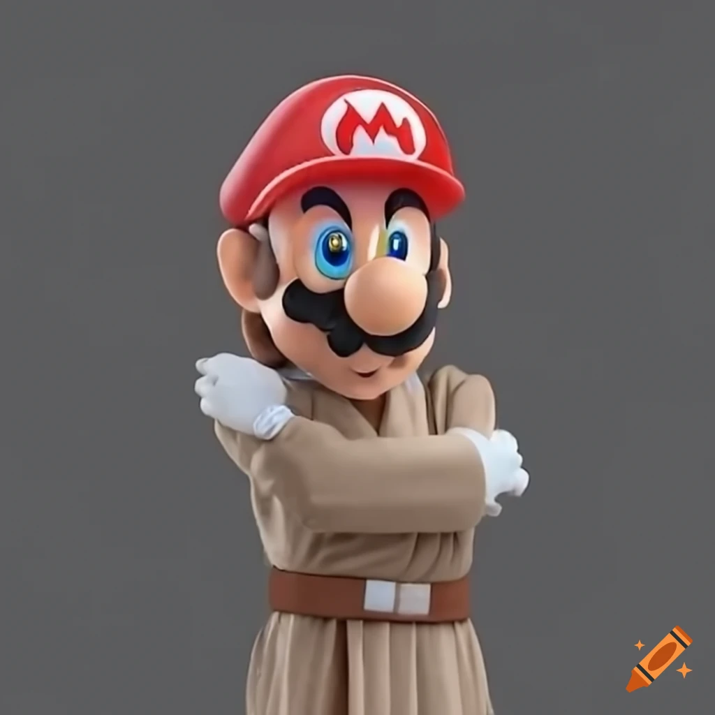 Mario cosplaying as obi-wan kenobi on Craiyon