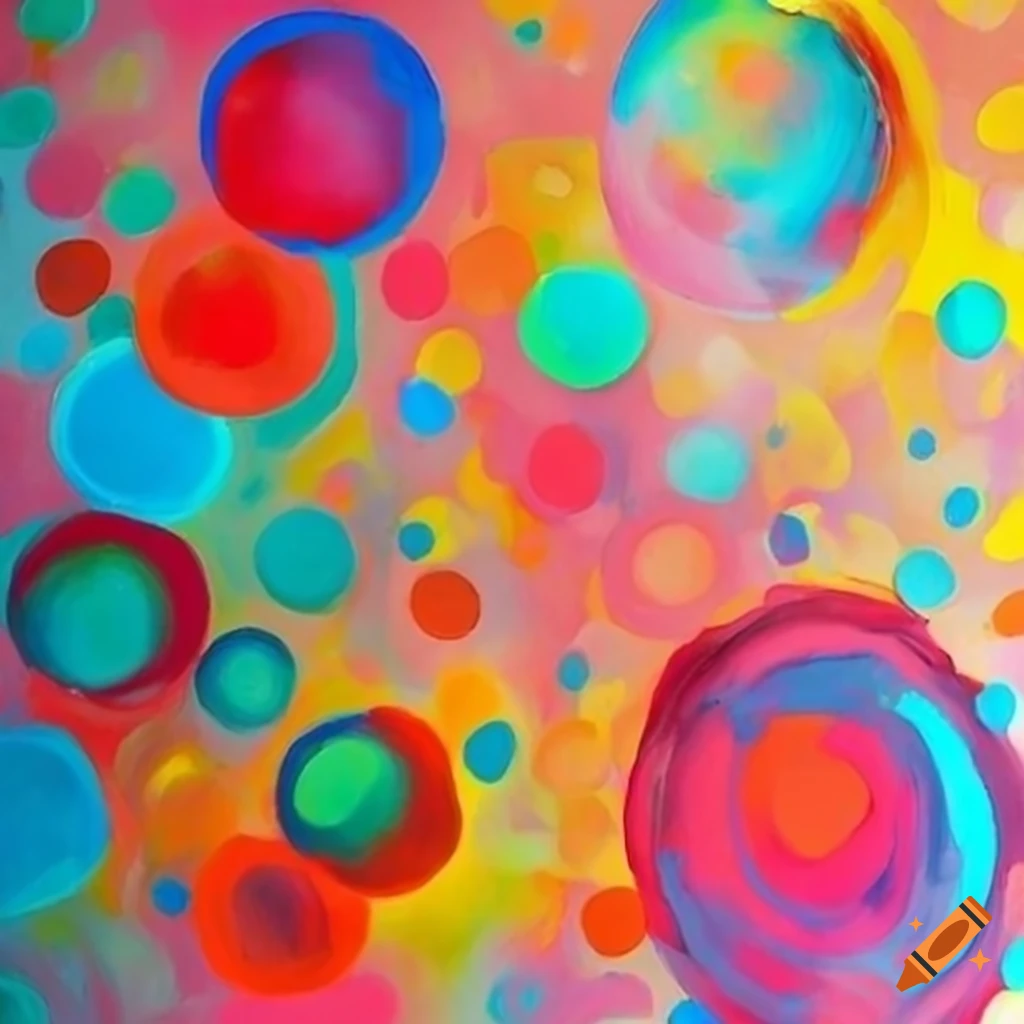 Colorful abstract painting with circles on Craiyon