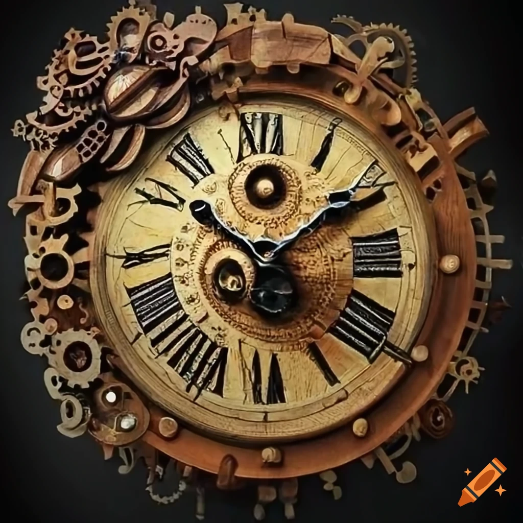 Steampunk sunflowers with cogs, wheels, and clocks on Craiyon