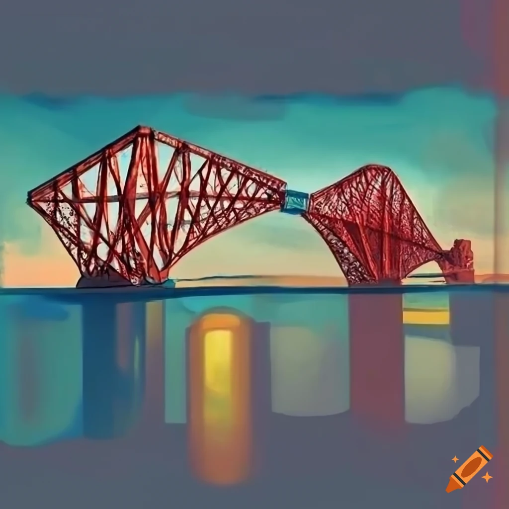 Forth rail bridge in the style of salvador dali on Craiyon