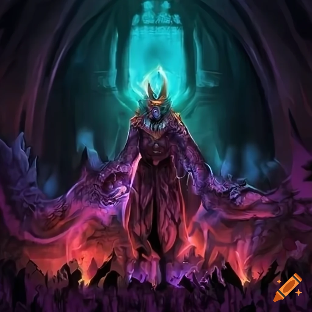 Wizard summoning monsters with neon demons in high resolution on Craiyon