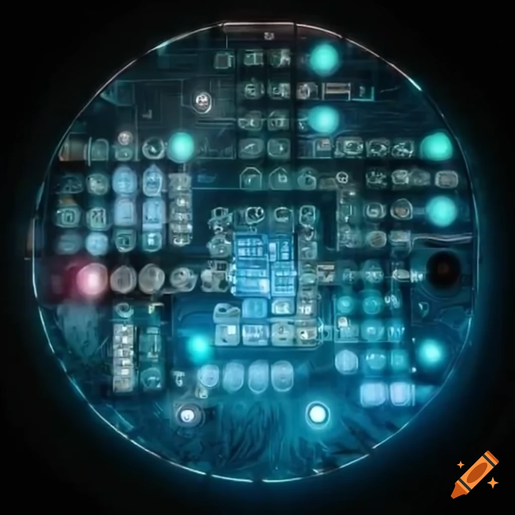 Futuristic game board for artificial intelligence on Craiyon