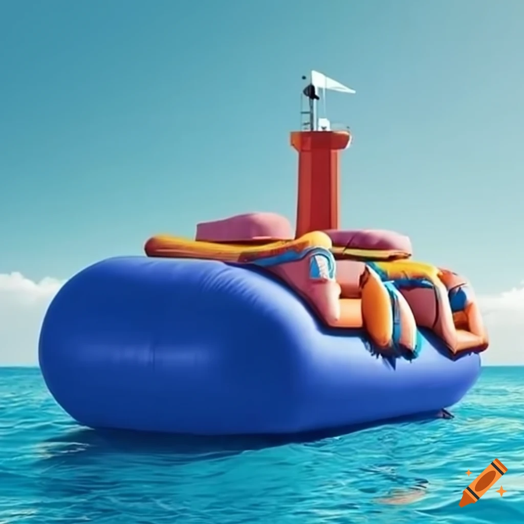 Puffy inflatable cargo ship on Craiyon