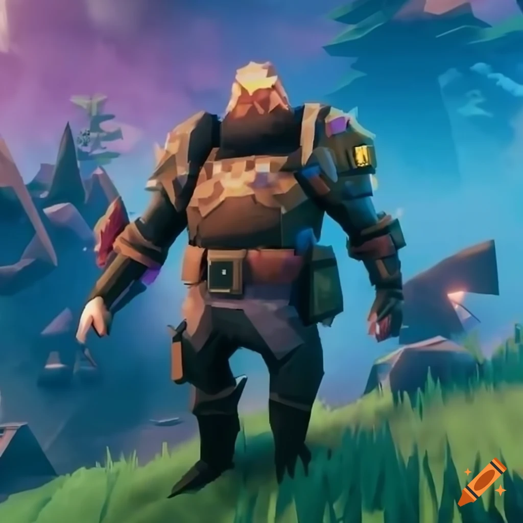 Deep Rock Galactic mixed with Valheim, Fortnite, and vampires on Craiyon