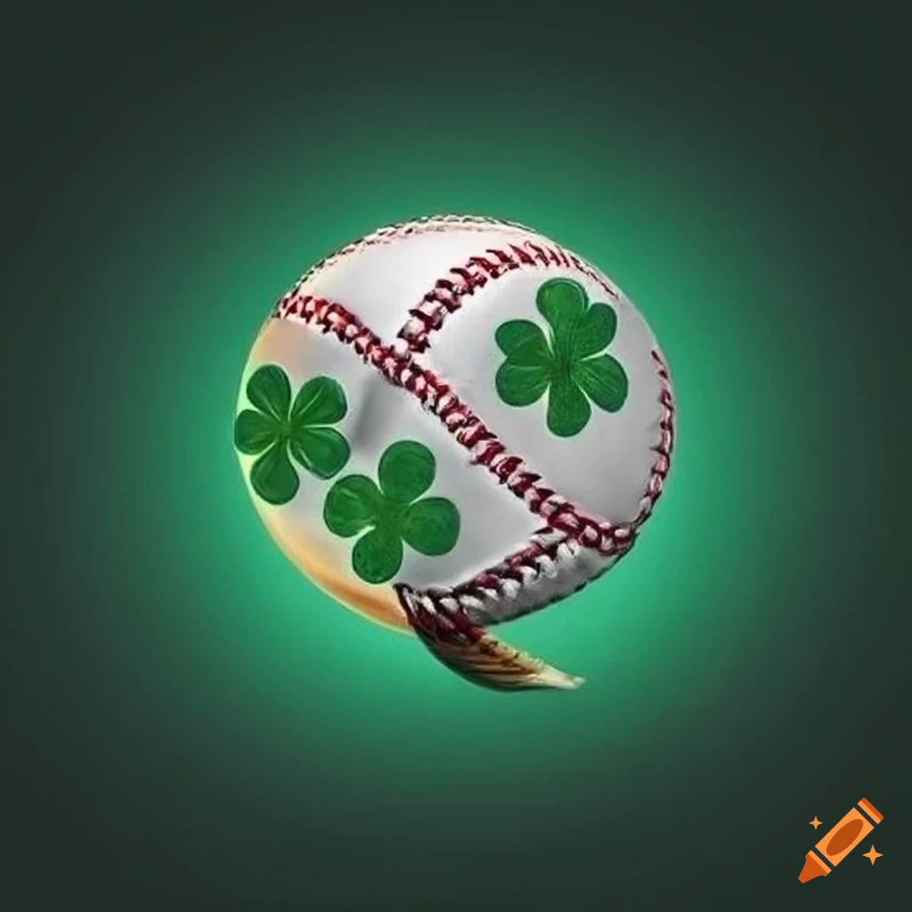 Shamrock interwoven with a baseball design on Craiyon