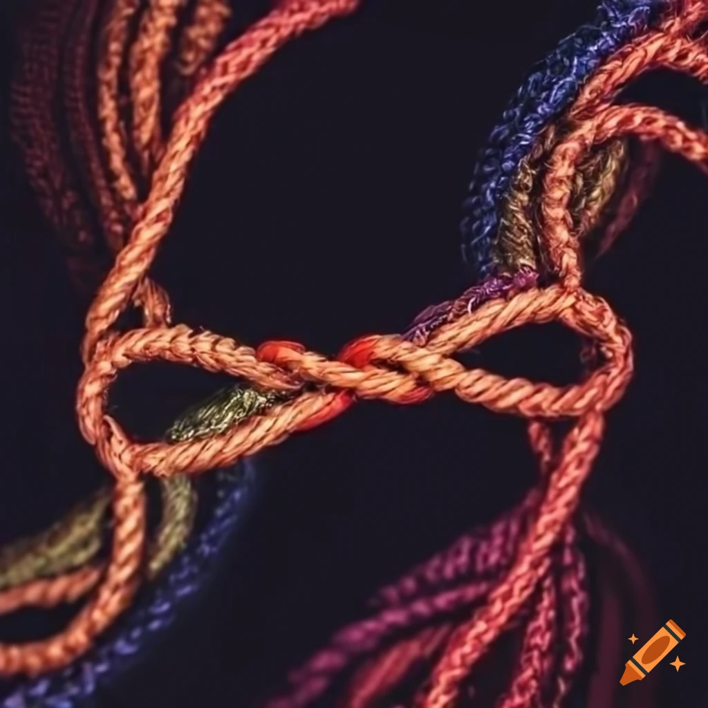Crossed thread color knot aesthetic on Craiyon
