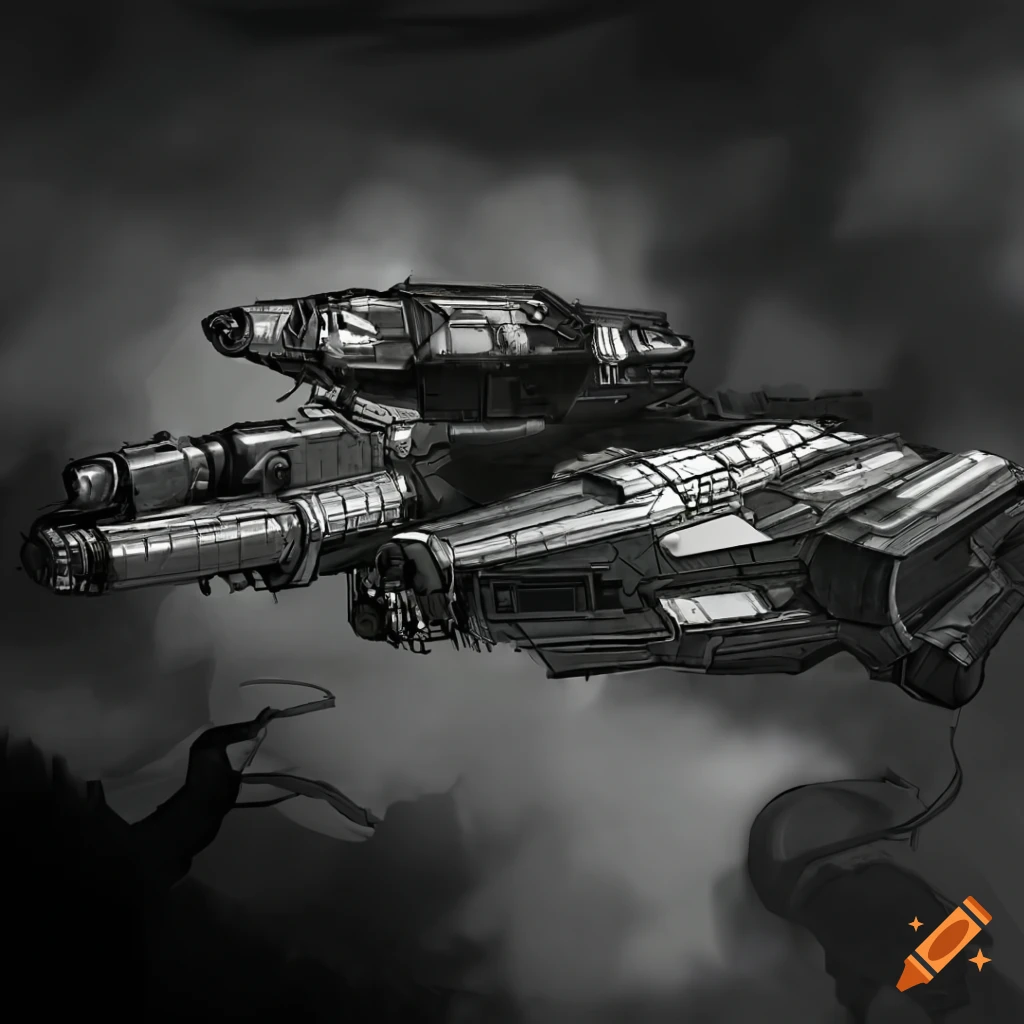 80's sci-fi spaceship on Craiyon