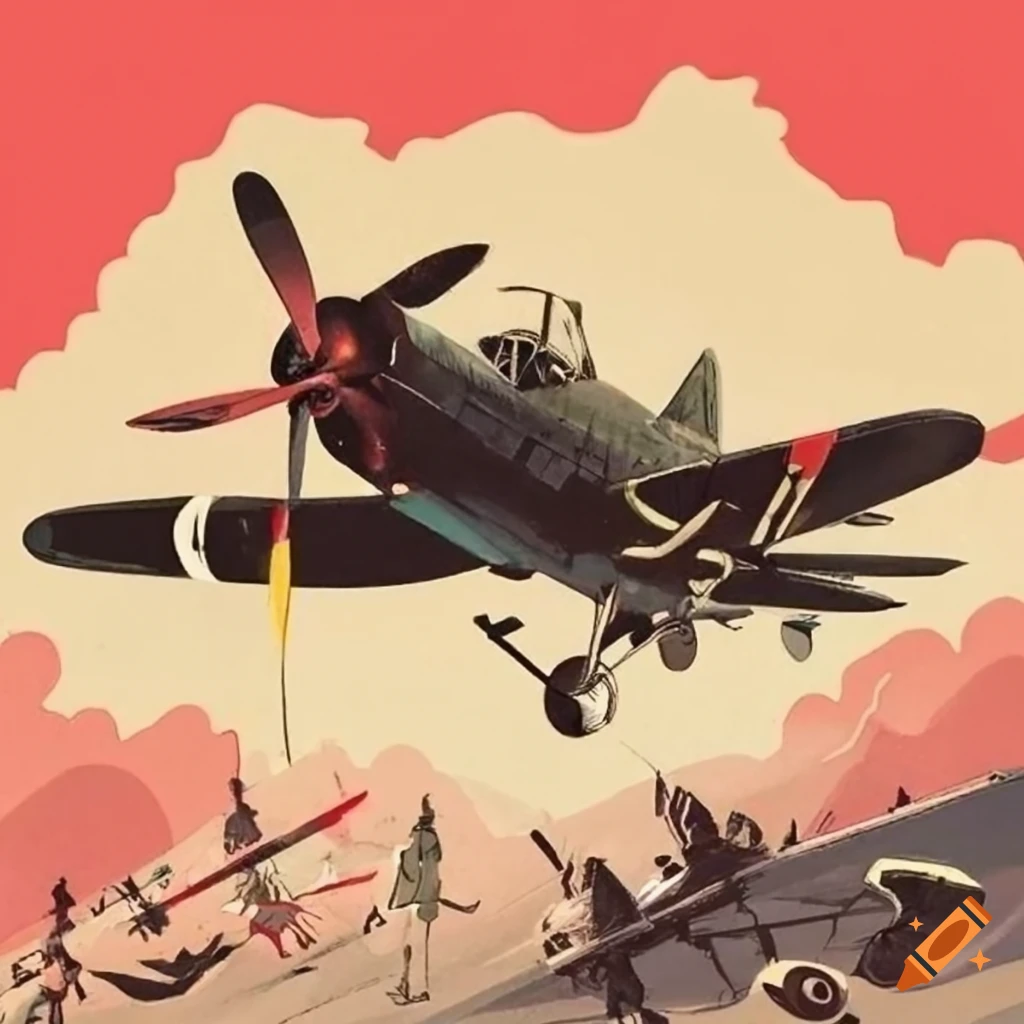Vintage ww2 plane propaganda poster on Craiyon