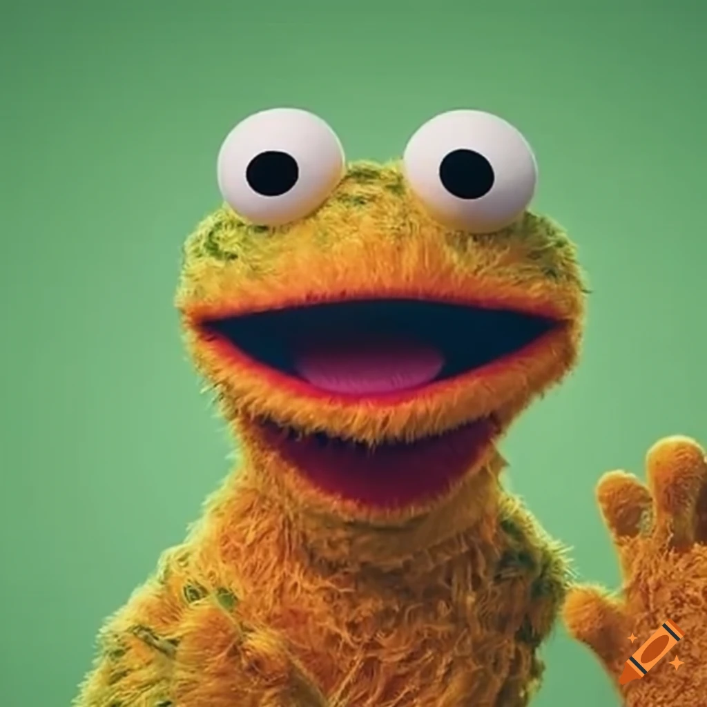 New unseen sesame street frog character on Craiyon