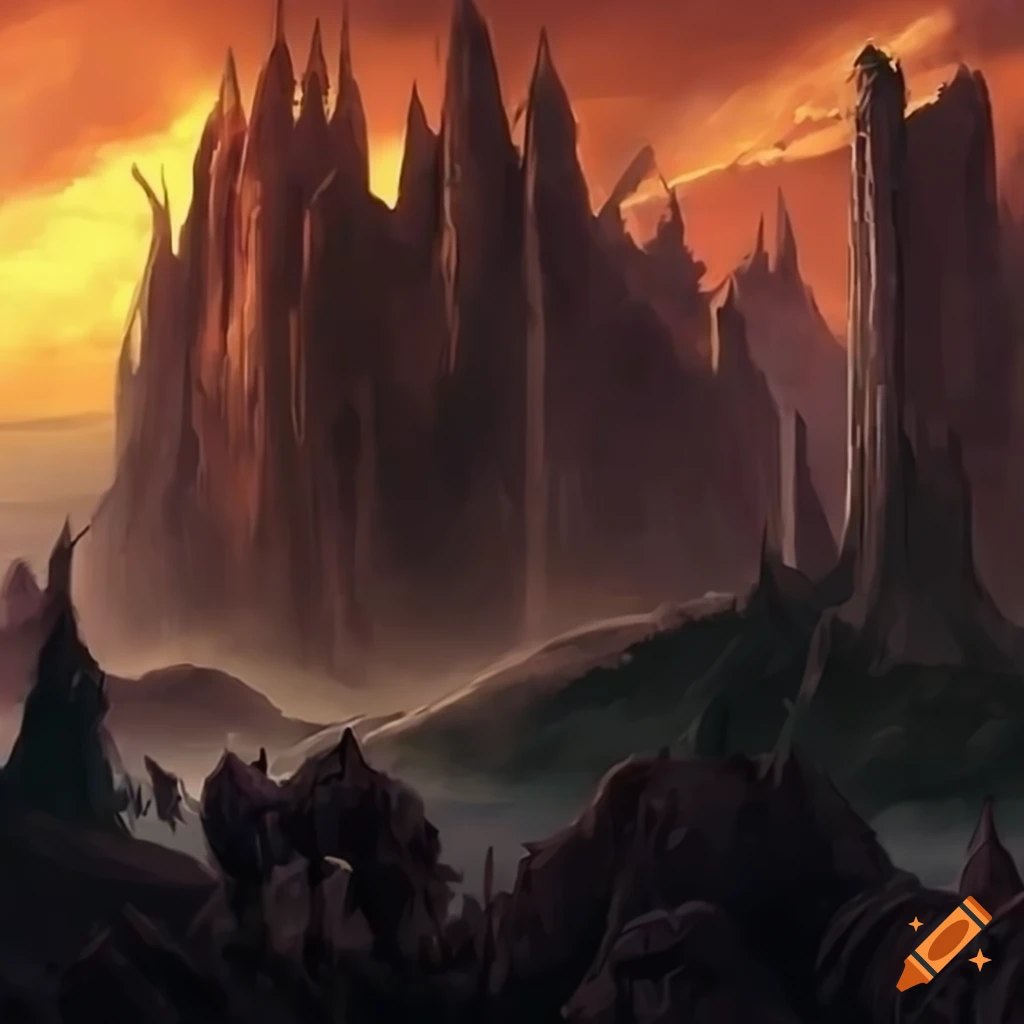 Fantasy landscape with dungeons and dragons on Craiyon