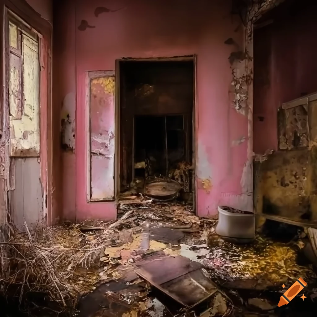Abandoned laundry room with flooded furnaces and narrow windows on Craiyon