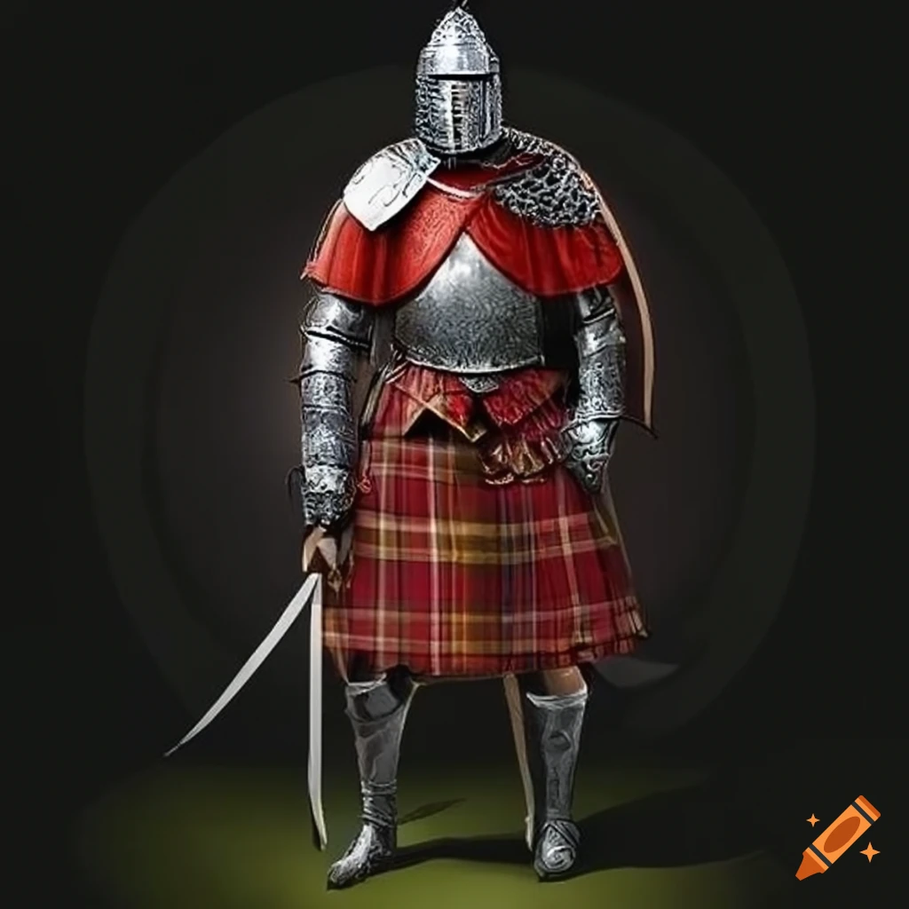 Scottish knight in traditional attire on Craiyon