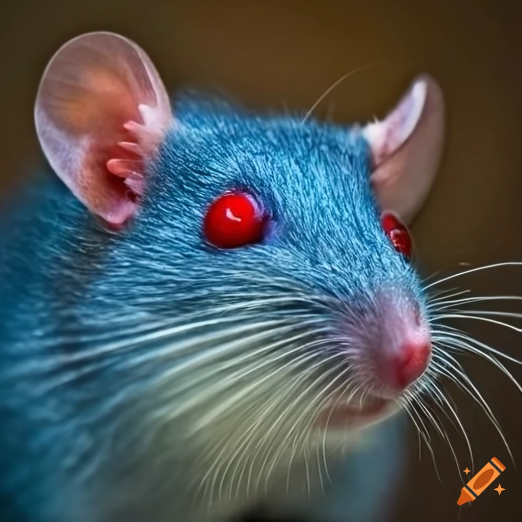 Blue rat with red eyes on Craiyon
