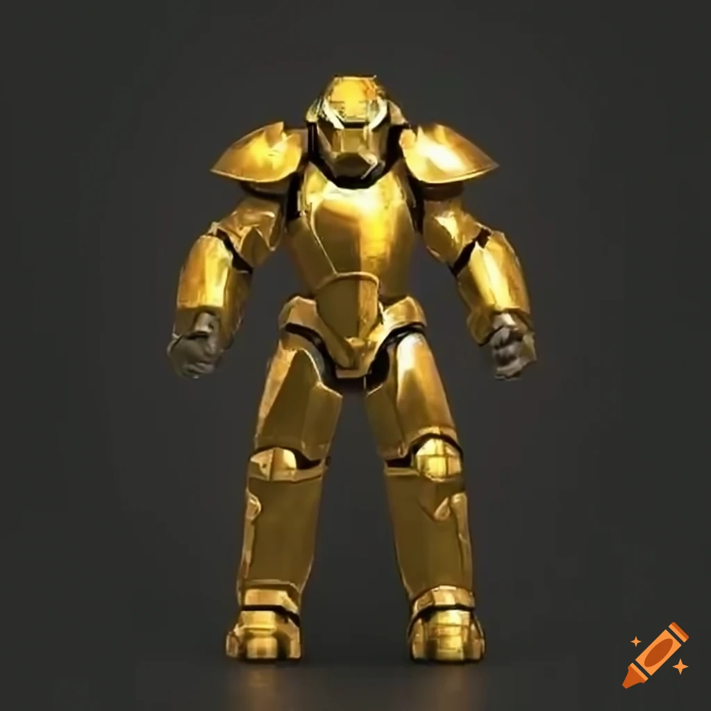 Golden power armor on Craiyon