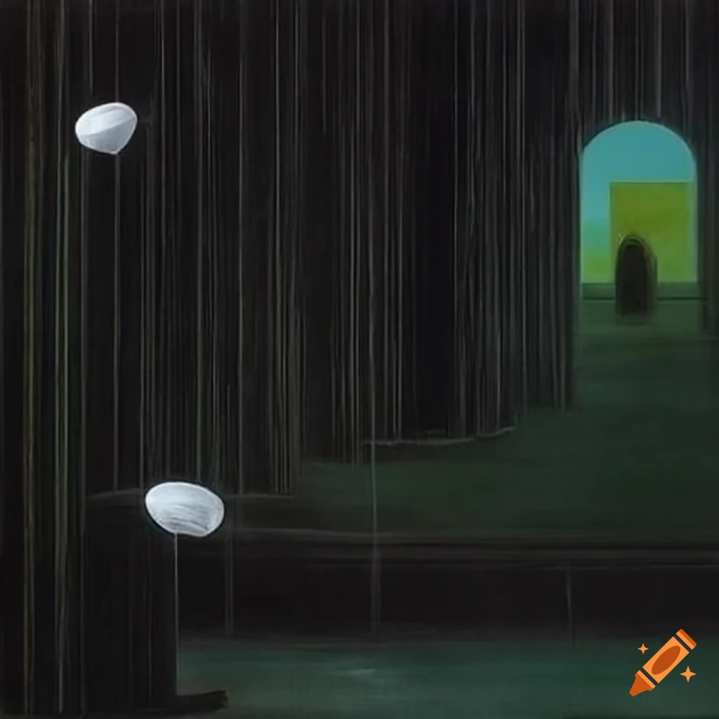 Matrix painting by rene magritte in a surreal style on Craiyon