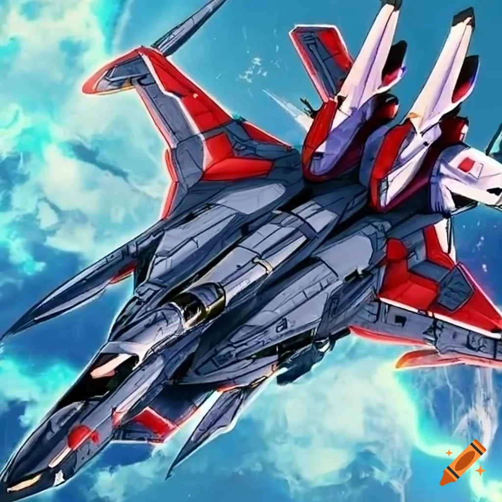 Macross anime inspired space star-fighter jet on Craiyon