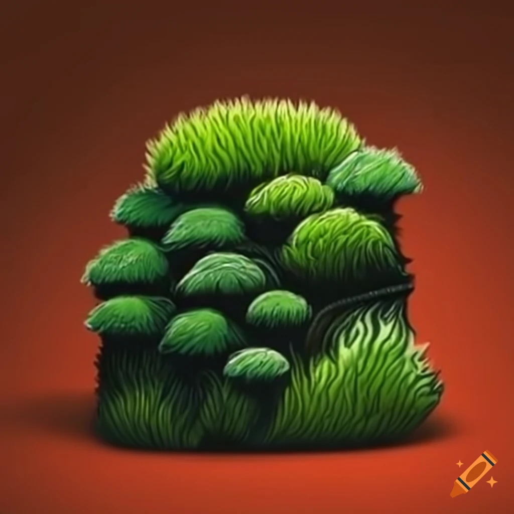 Moss texture close-up on Craiyon