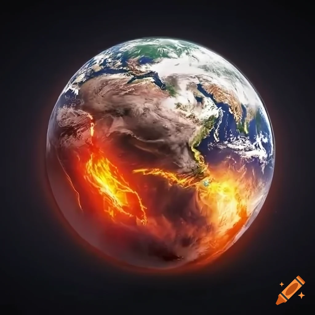 Destroyed planet earth on Craiyon