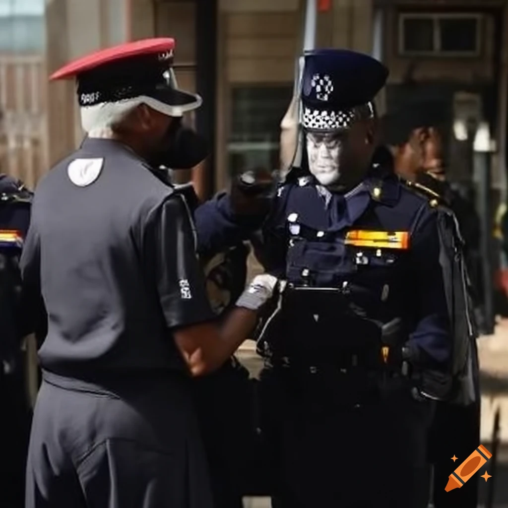Police officers supervising in a traditional manner on Craiyon