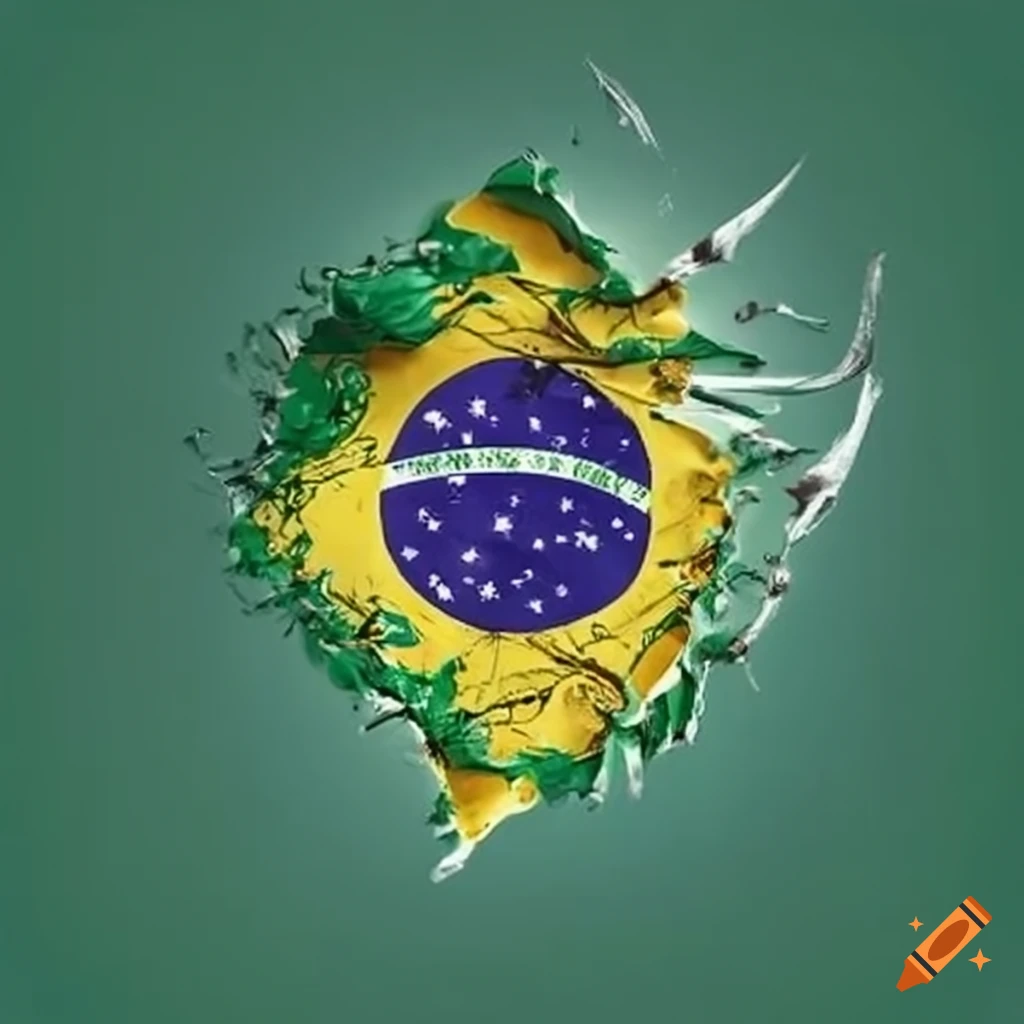 Torn brazilian flag with brazilianforce text on Craiyon