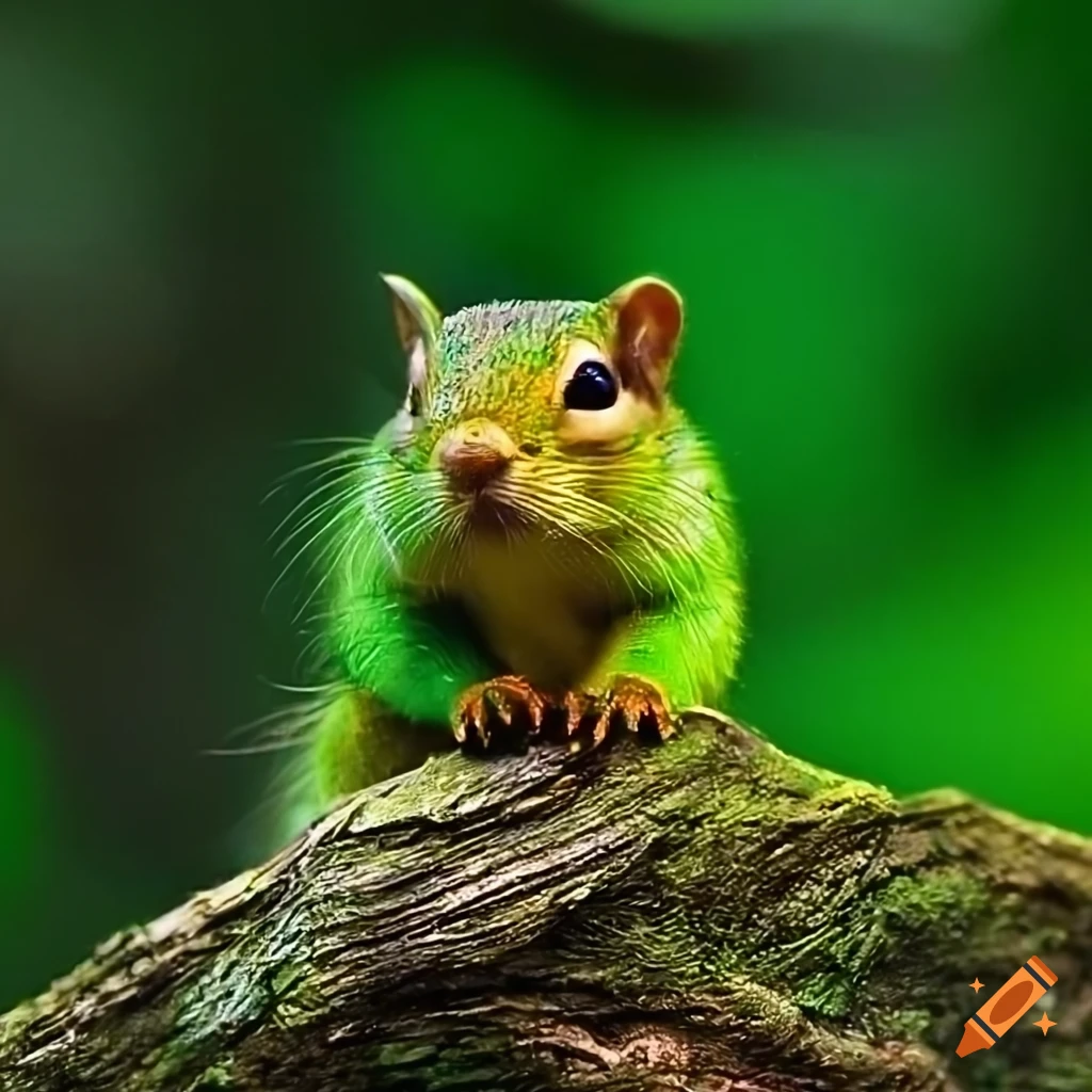 Green squirrel on Craiyon