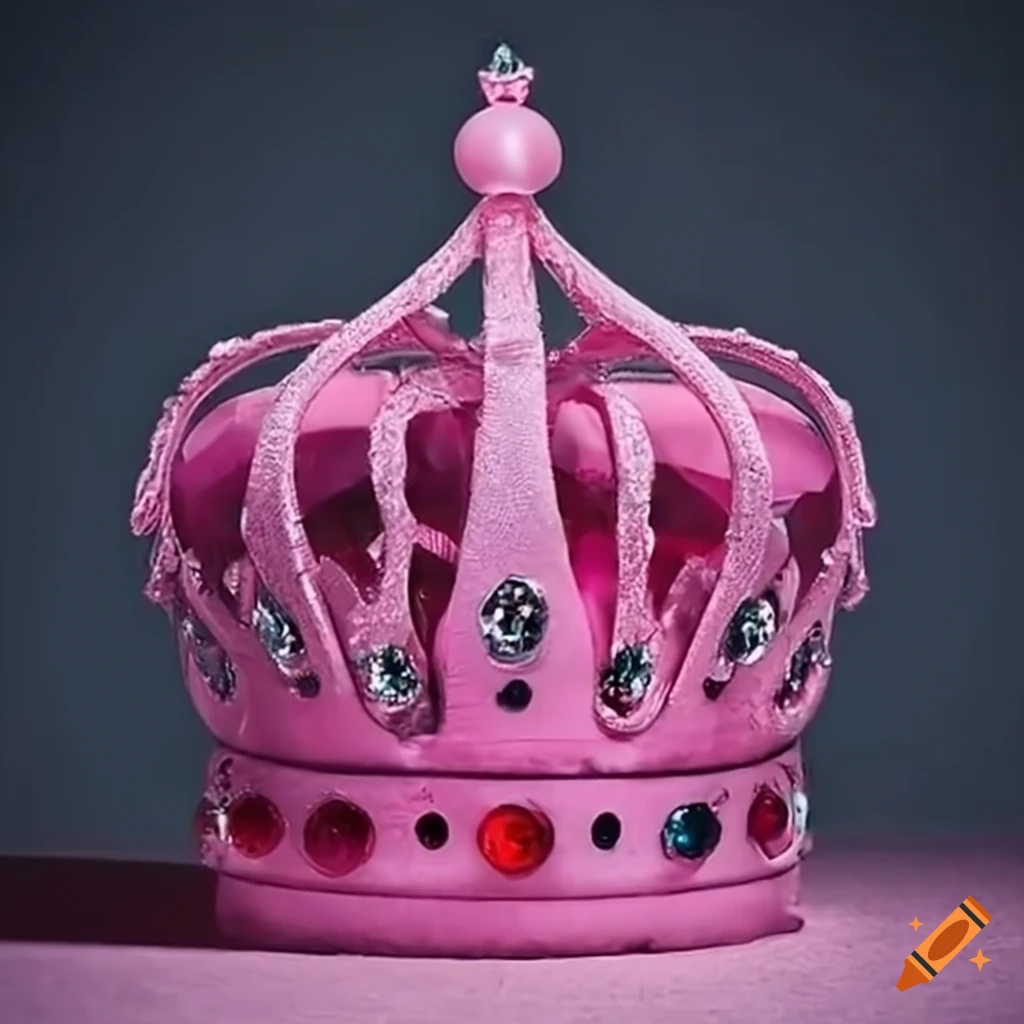 Shattered pink queen's crown on the floor on Craiyon
