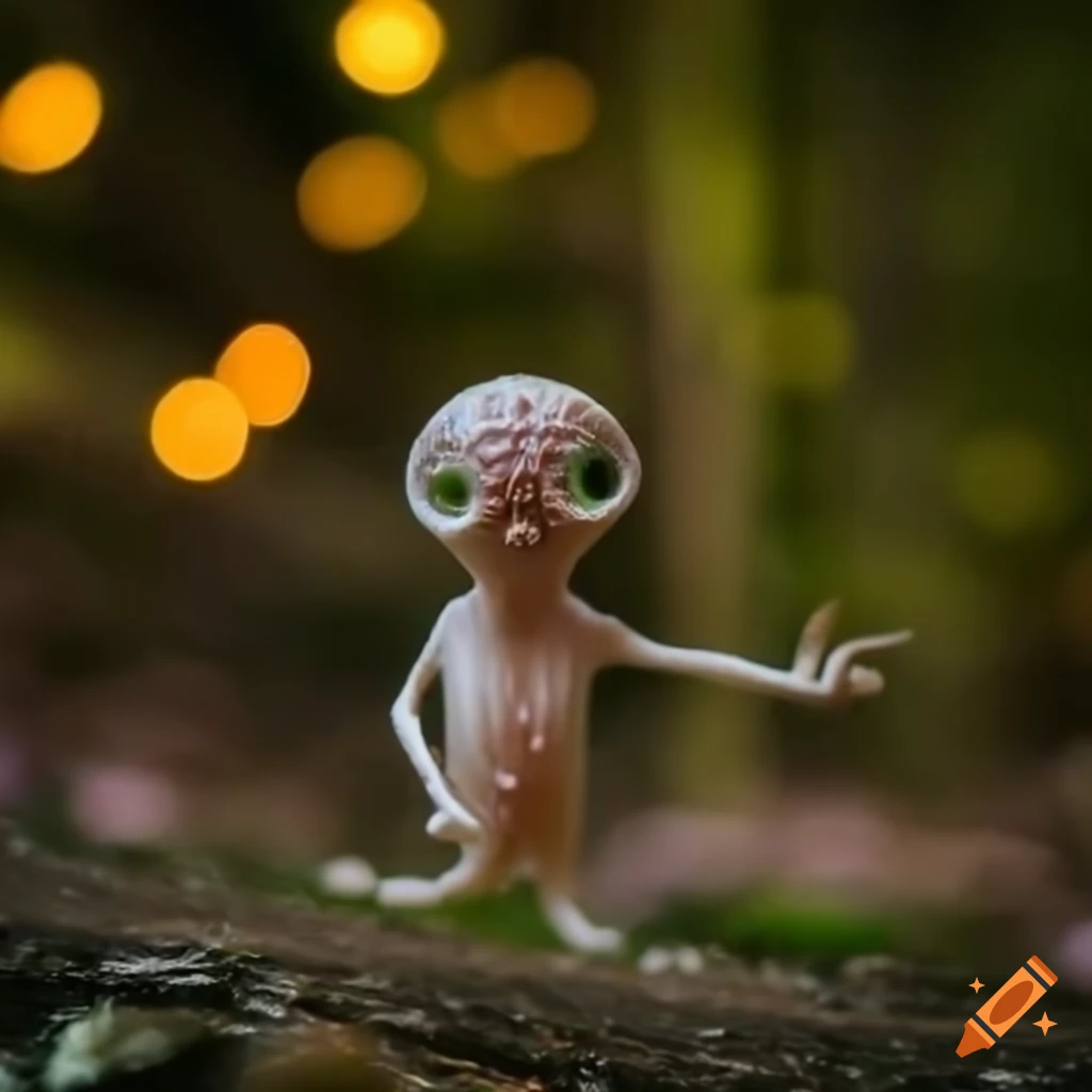 Alien fungus-like creature in an uncanny valley on Craiyon