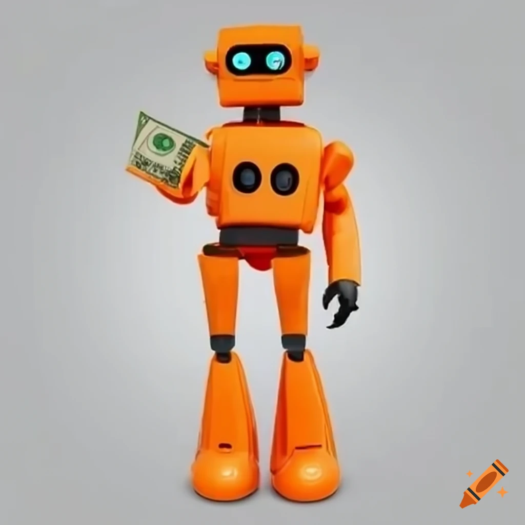 Robot counting money on Craiyon