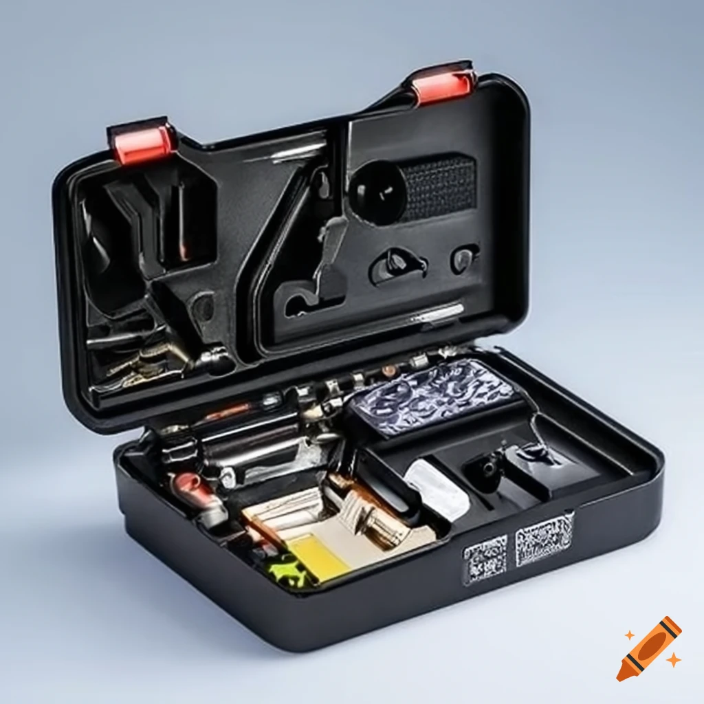 Futuristic smart mechanical tool box with LED handle on Craiyon