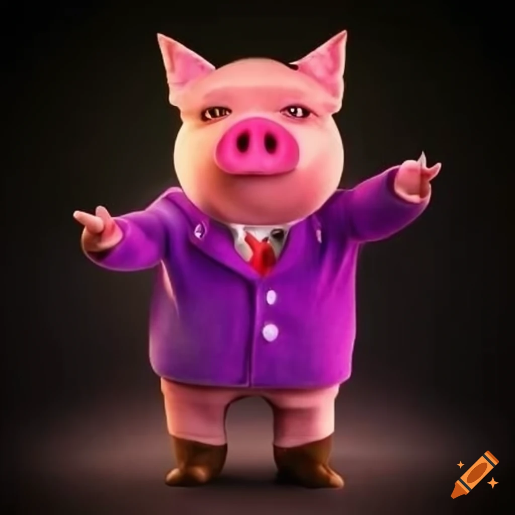 Pink secretive detective pig pepe on Craiyon