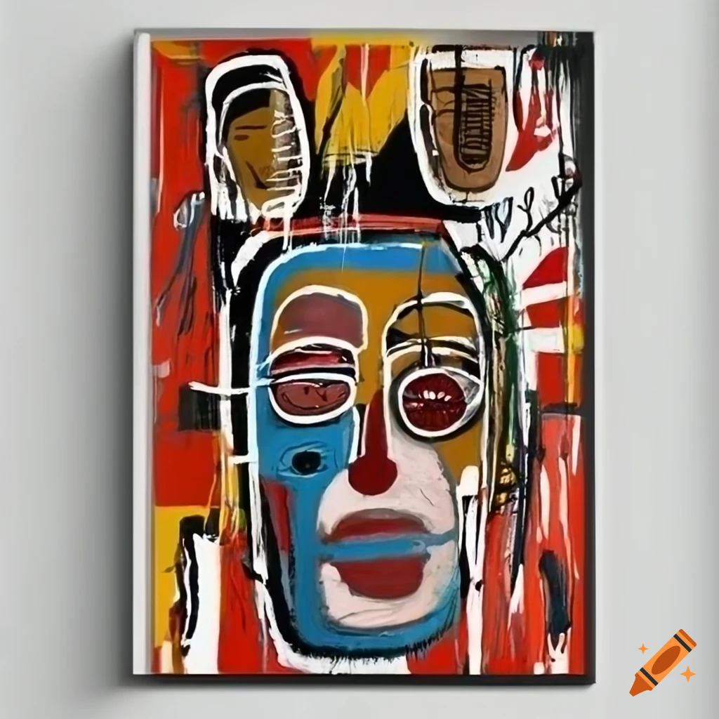 Basquiat symbols painting with african-style motifs and rhythms on Craiyon