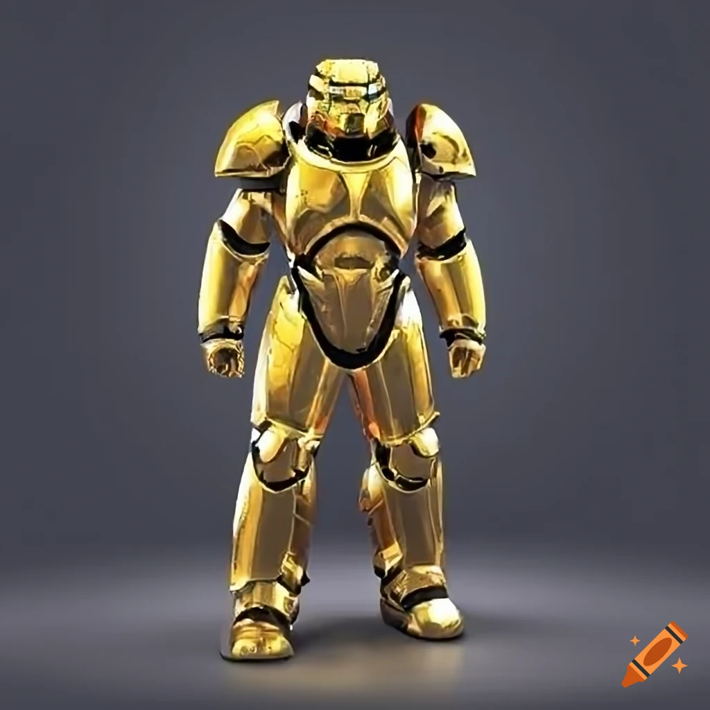 Shiny golden power armor on Craiyon